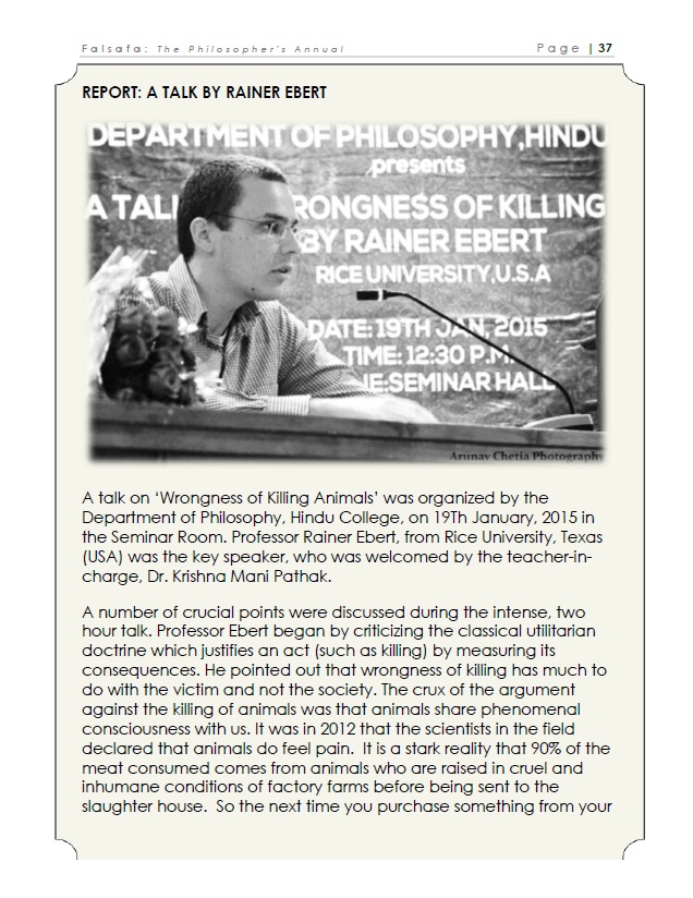 First issue of Falsafa published – Rainer Ebert