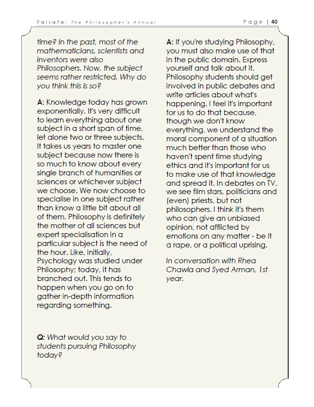 First issue of Falsafa published – Rainer Ebert