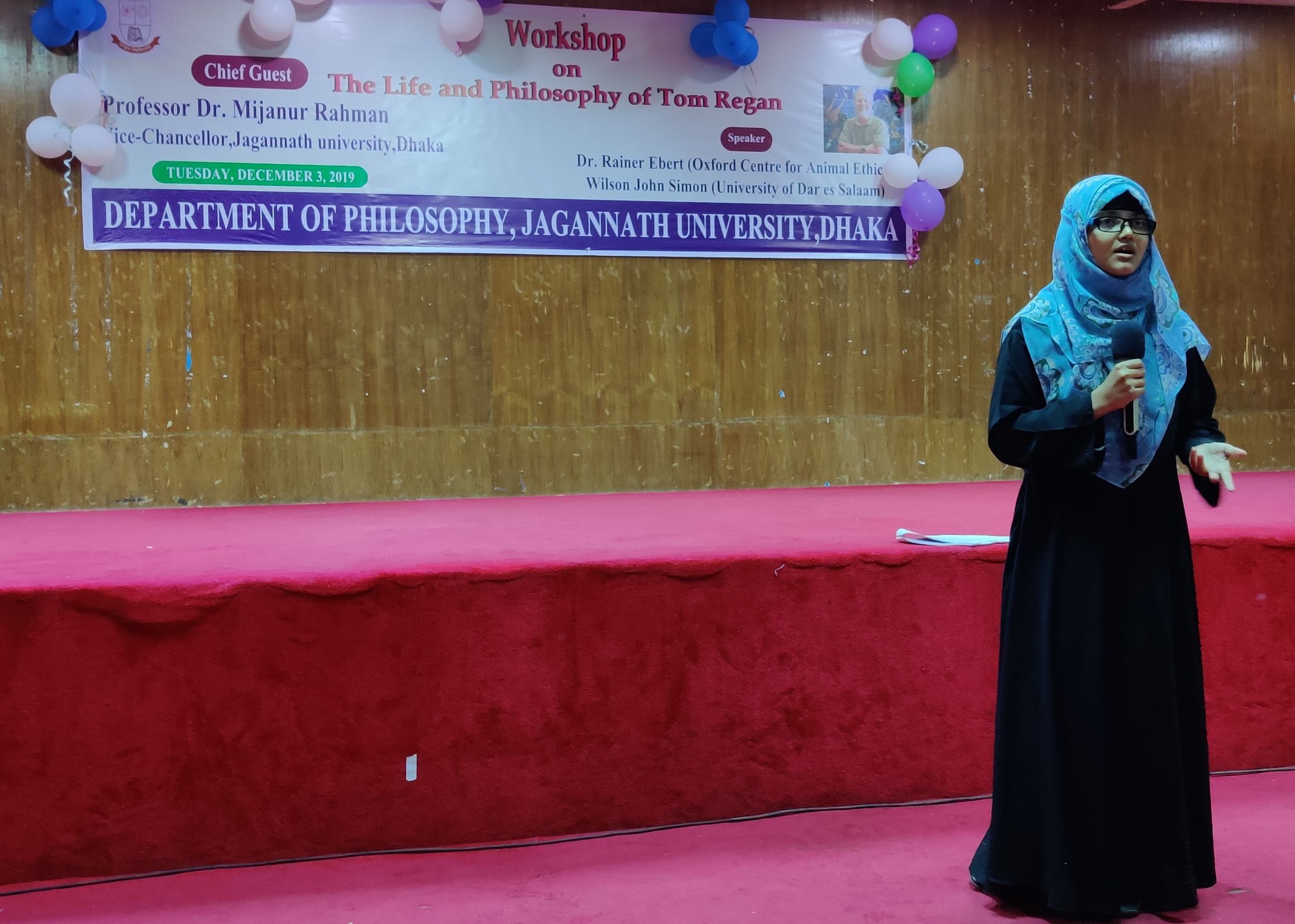 Jagannath University students discuss the philosophy of animal rights – Rainer Ebert